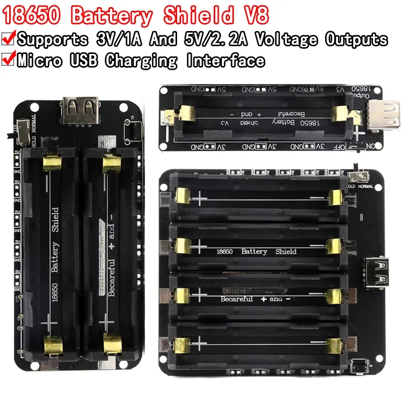 Two-Voltage-18650-Lithium-Battery-Shield-V8-Mobile-Power-Expansion ...