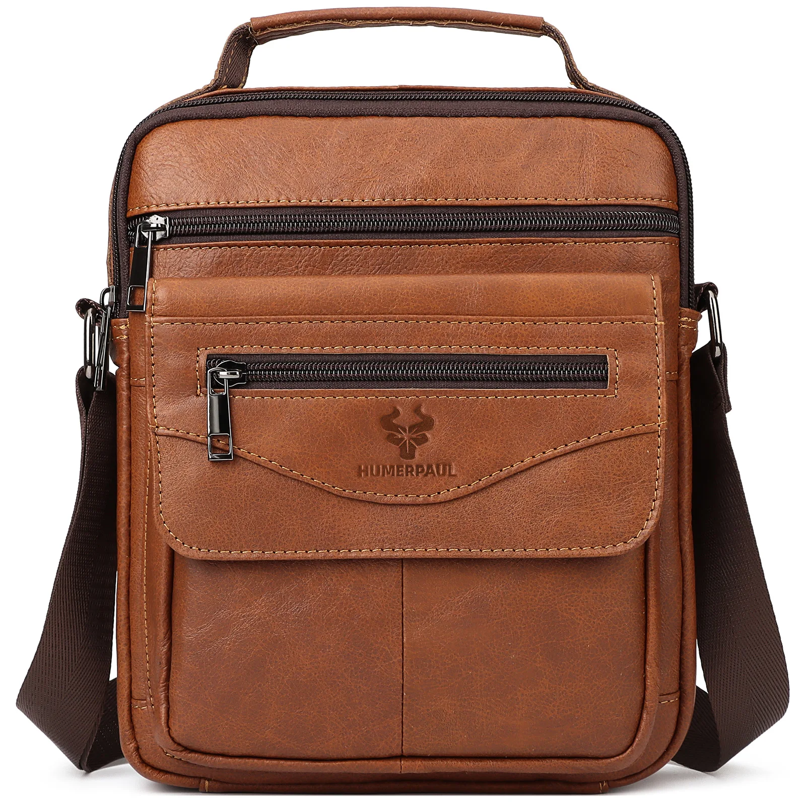 HUMERPAUL-Genuine-Leather-Small-Messenger-Bag-for-Men-Capacity-Sling ...