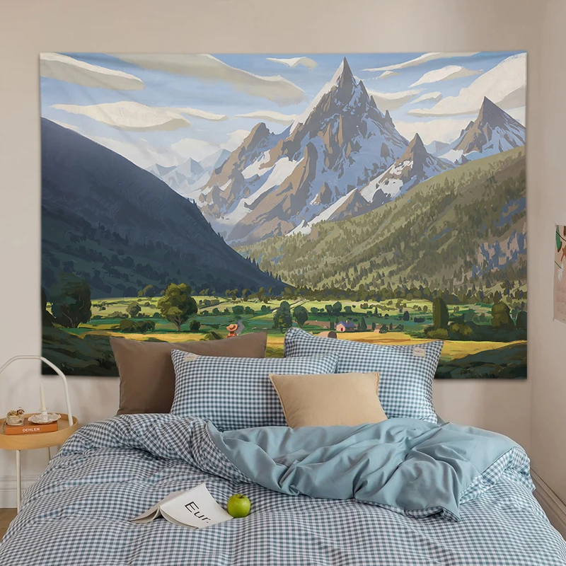 Landscape-Tapestry-Ins-Simple-Background-Hanging-Cloth-Nordic-Room-Home ...