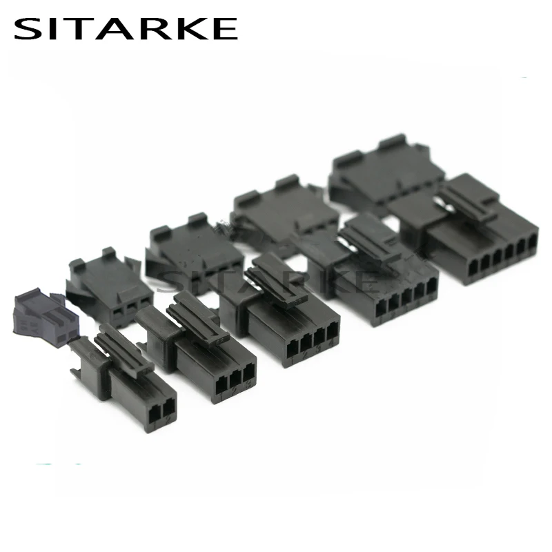 10Sets 2/3/4/5/6/7/8/9/10/11/12 Pin Pitch 2.54MM SM Female Male Wire Connector Plug Housing SM ...