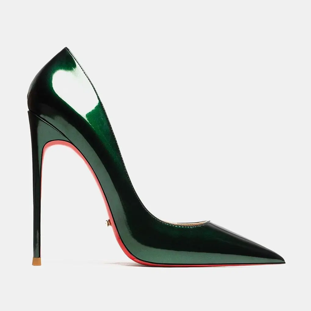 Genuine-Leather-Luxury-Brand-Red-High-Heel-Shoes-8cm-Pointed-Toes-Sexy ...