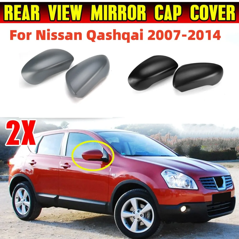 Pair-Black-Grey-Rear-View-Mirror-Cover-ABS-Door-Wing-Mirror-Trim-Cap ...