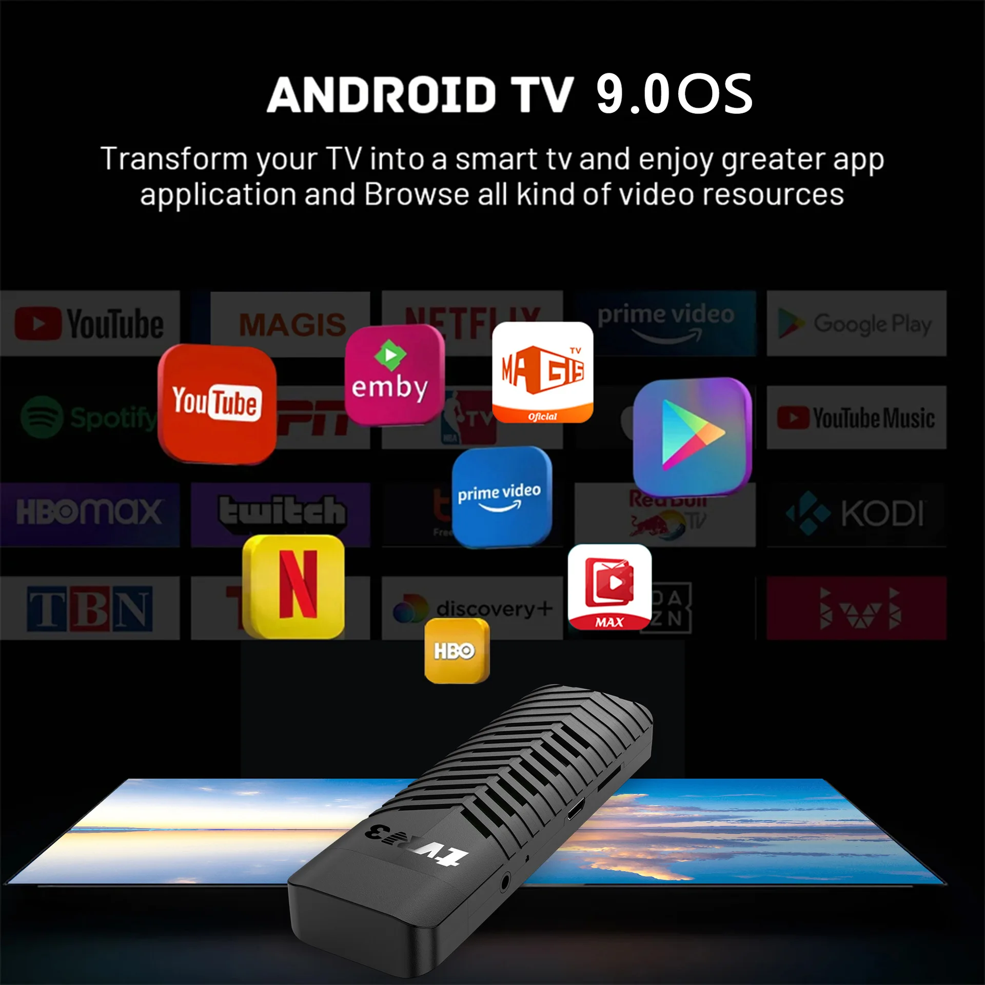 TVR3 TV Stick Amlogic S905l Android Wi-Fi 2,4G Потоковая коробка 4K ...