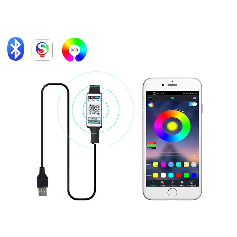 Bluetooth-Rgb-Controler-DC-5-24V-Led-Strip-Lights-5050-Rgb-Led-Tape ...