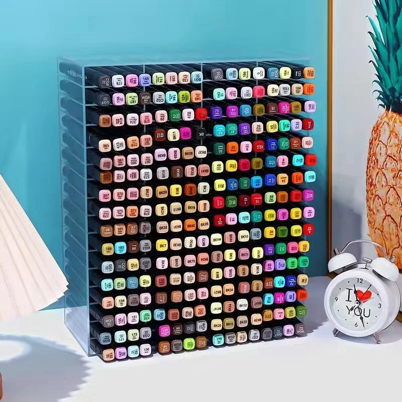 Marker Pen Holder Acrylic Stationery Storage Transparent Pen Pencil ...