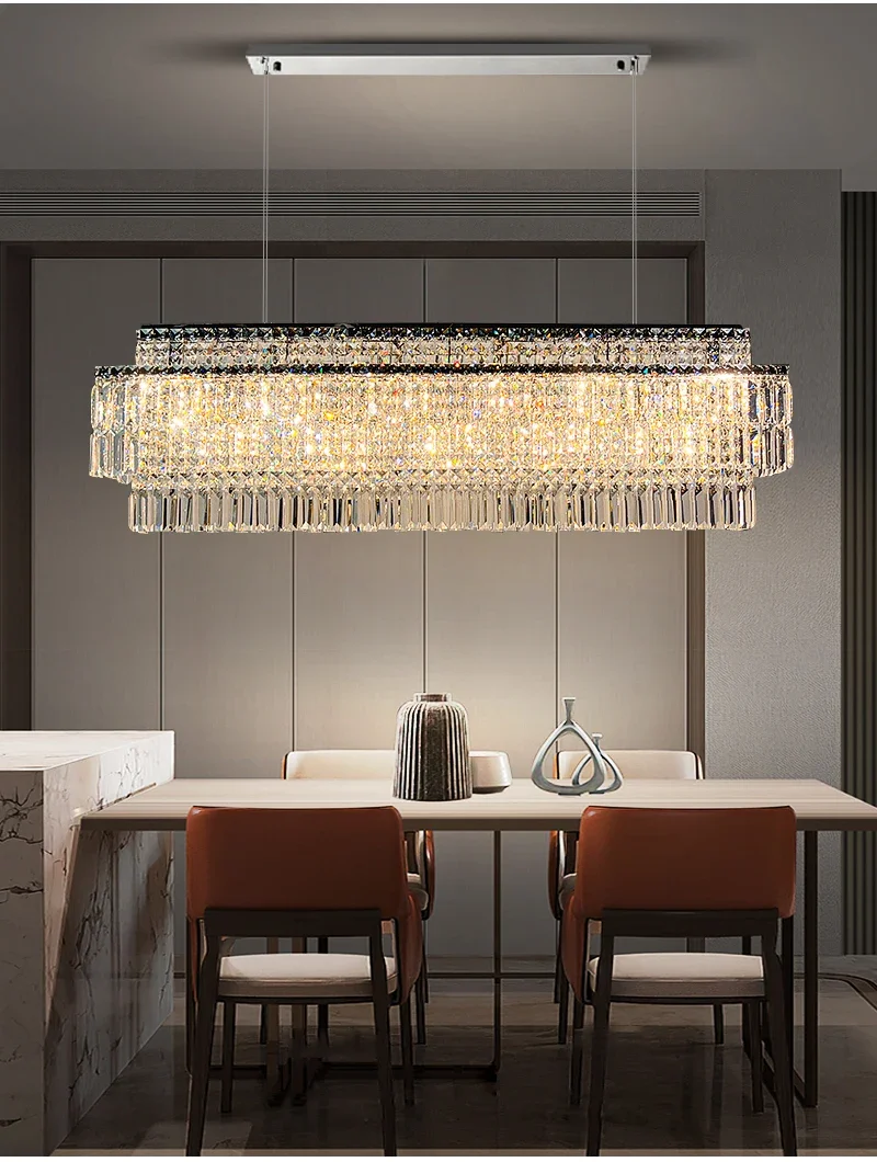 Valencia Rectangle LED Crystal Chandelier – NYRALONDON