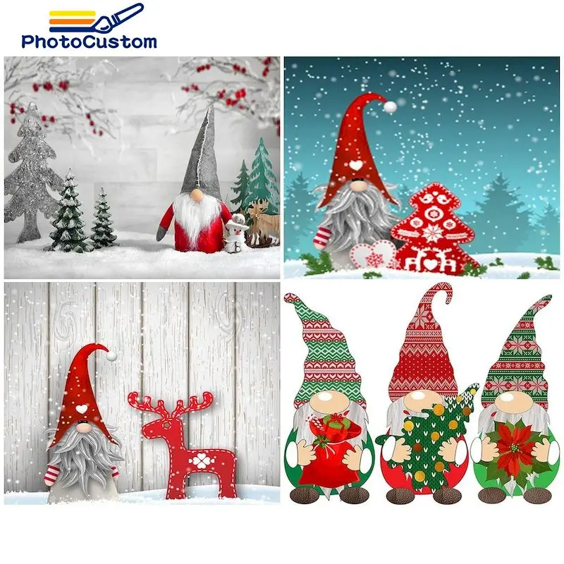 PhotoCustom-DIY-By-Number-Santa-Claus-Kits-Drawing-On-Canvas-Painting ...