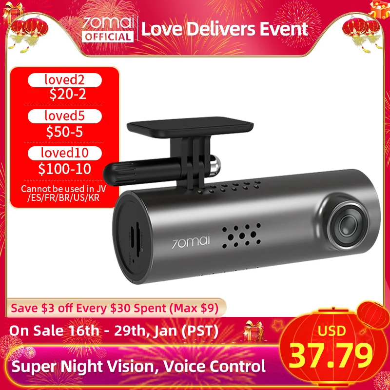 70mai Smart Dash Cam 1s English Voice Control 70 Mai Car Camera 1080p ...