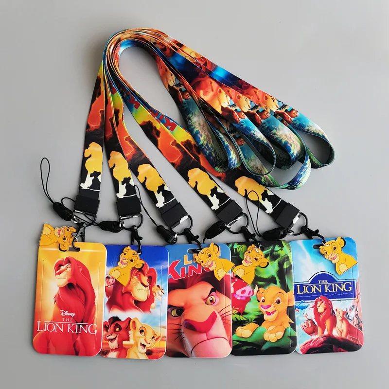 1 Set Anime Disney The Lion King PVC Card Cases Card Lanyard Key ...