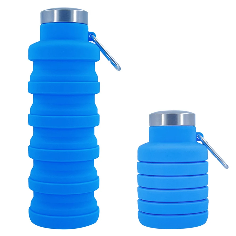 Botella-de-agua-de-silicona-retr-ctil-de-500ML-botella-de-agua-plegable ...