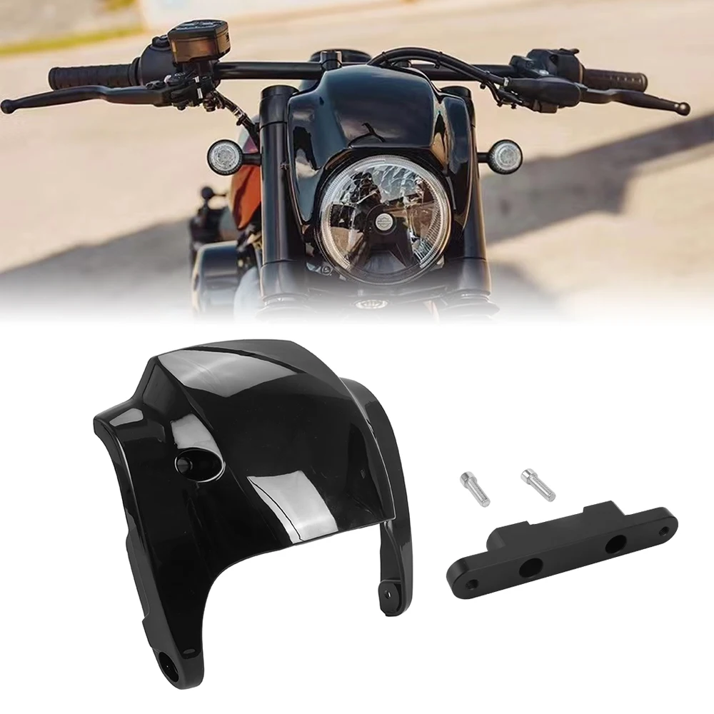 Motorcycle Front Headlight Headlamp Fairing Cover Gloss Black ABS ...
