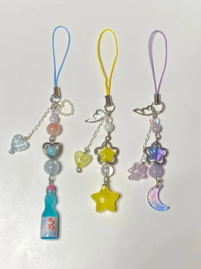 Cute Phone Charm Strap Keyring Aesthetic Japanese y2k Gift Accessories ...
