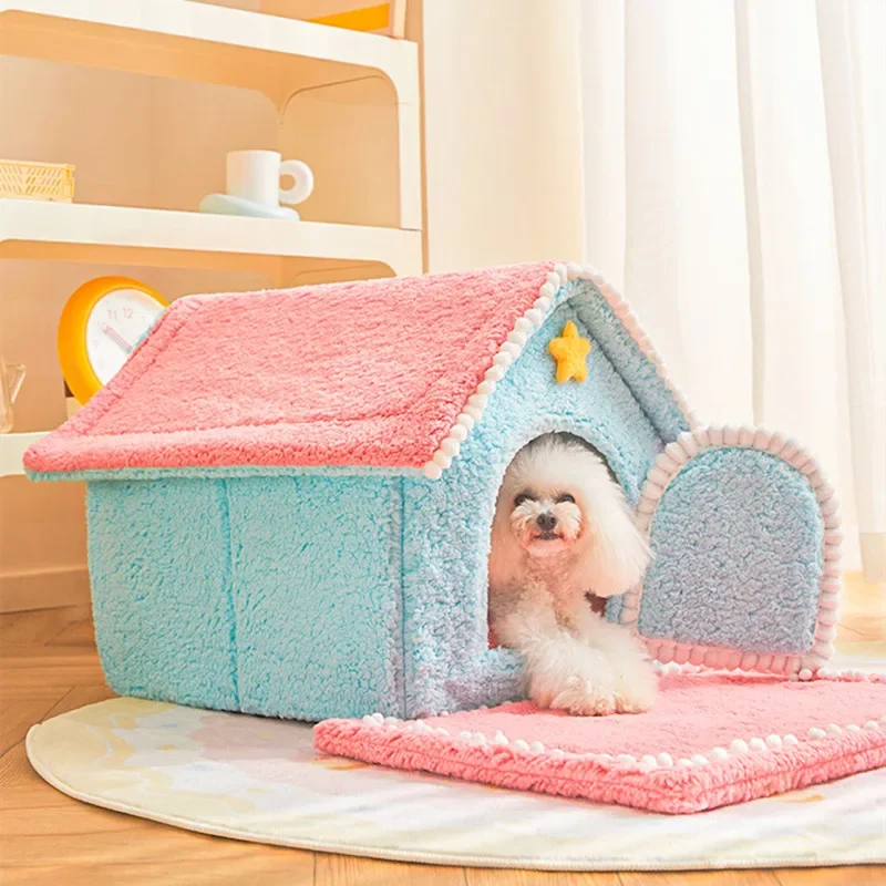 Dog House for Small Dogs Cats Pet Bed Tent Enclosed Indoor Dog Kennel ...