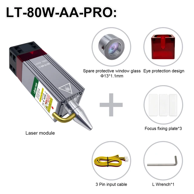 Laser Boom 450nm 80W High Power Laser Hoofd Met Air Assist, Metalen ...