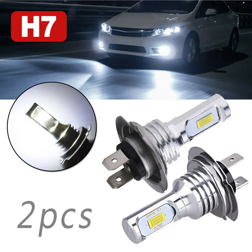 2-Pcs-H7-LED-Headlight-Bulb-12V-24V-Car-Headlight-55W-8000LM-6000K-Car ...