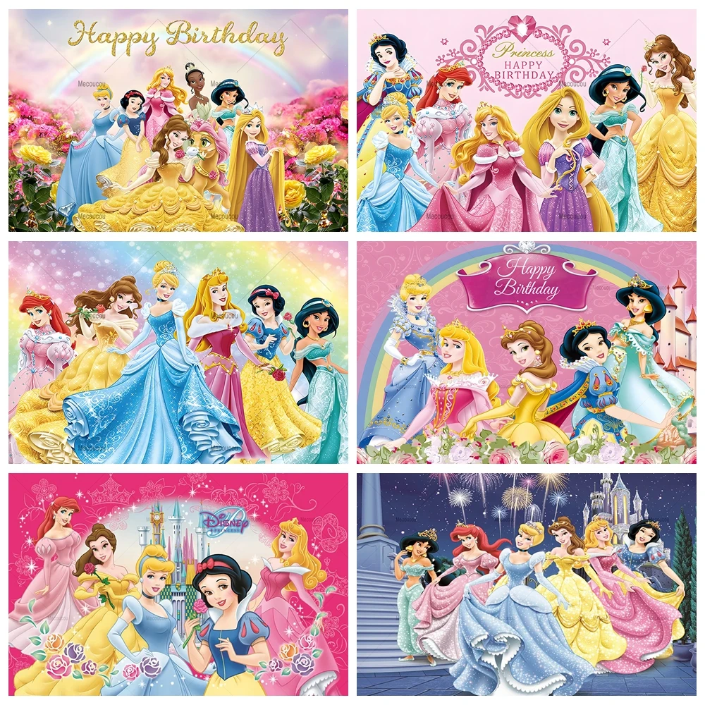 Disney-Princess-Theme-Backdrop-Custom-Girls-Baby-Shower-Background ...