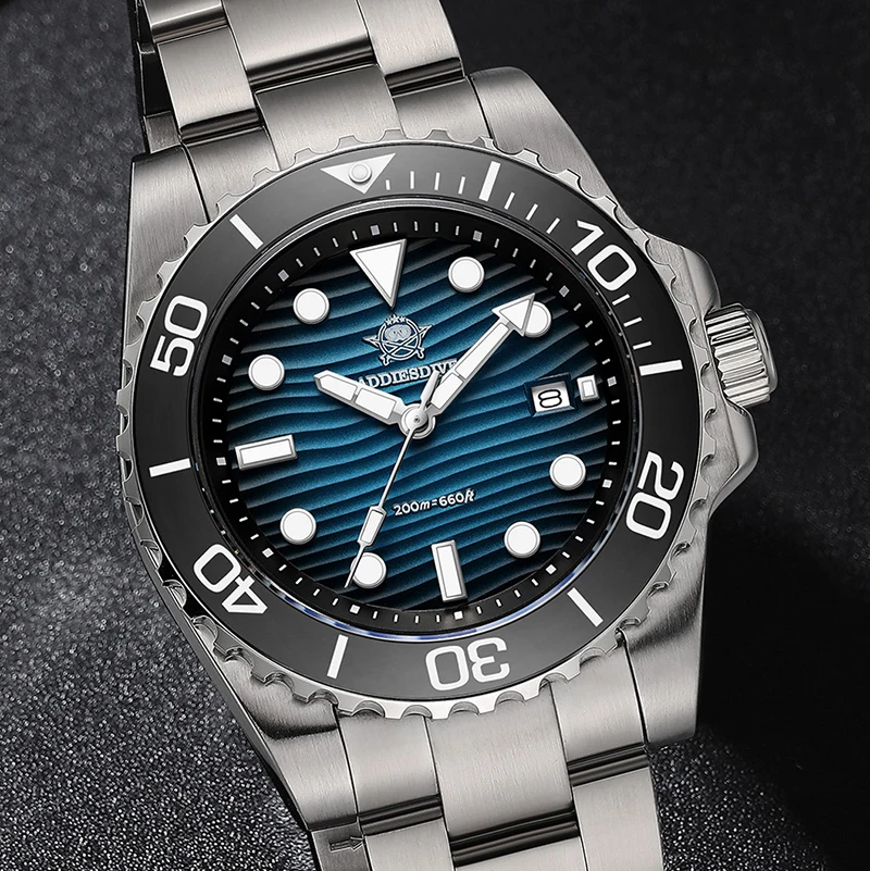 ADDIESDIVE Watches Men Sand Dial Diver Quartz Watch 200m Waterproof ...