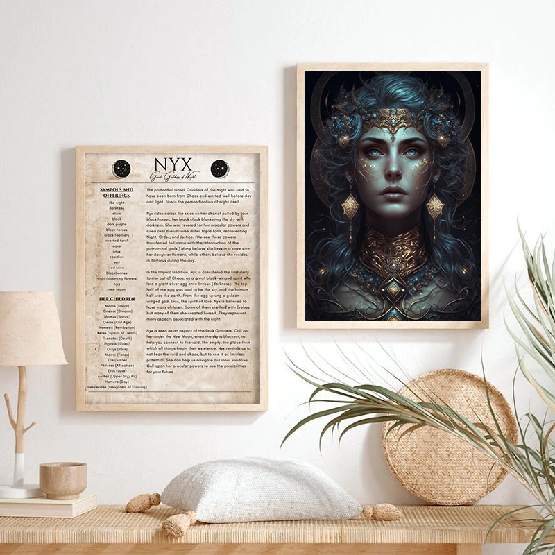 Goddess-of-the-Night-Sky-Nyx-Poster-Beautiful-Dark-Goddess-Art-Print ...