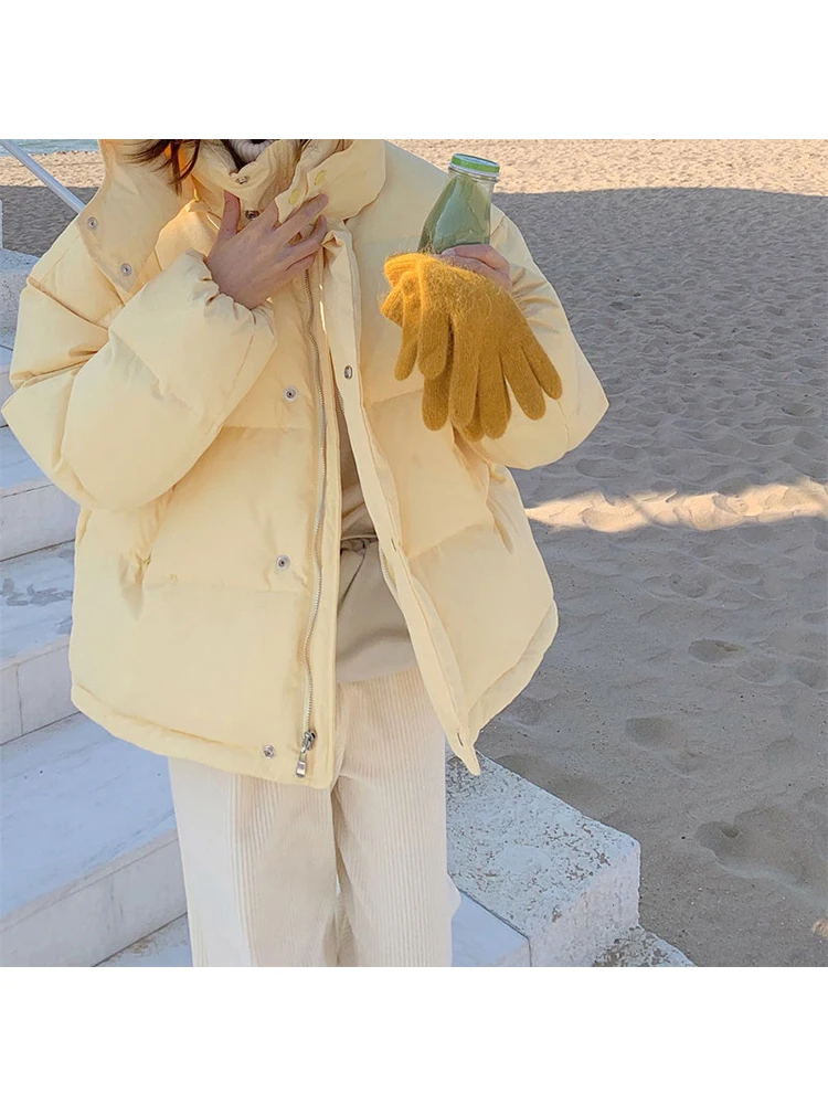 2022 Women Winter Cotton Padded Jacket Loose Korean Japanese Cute Long ...