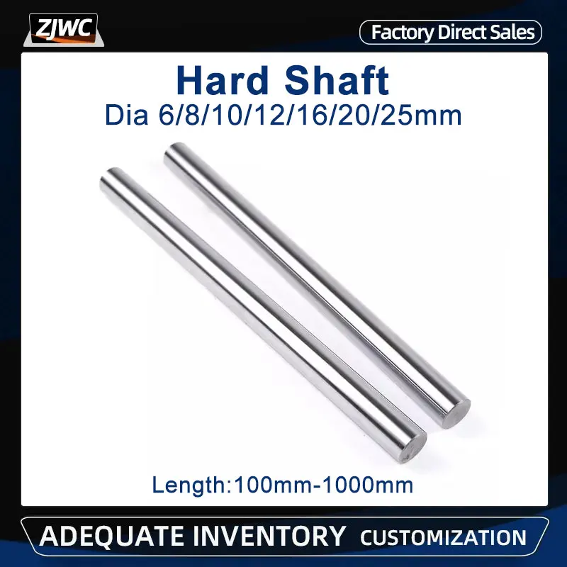 4pcs-6mm-8mm-10mm-12mm-16mm-Linear-Shaft-Rail-Cylinder-Chrome-Plated ...