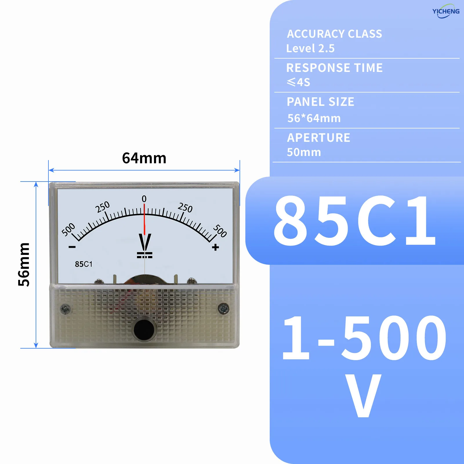 YICHENG DC Instrument Positive and Negative Voltage Meter Bidirectional ...