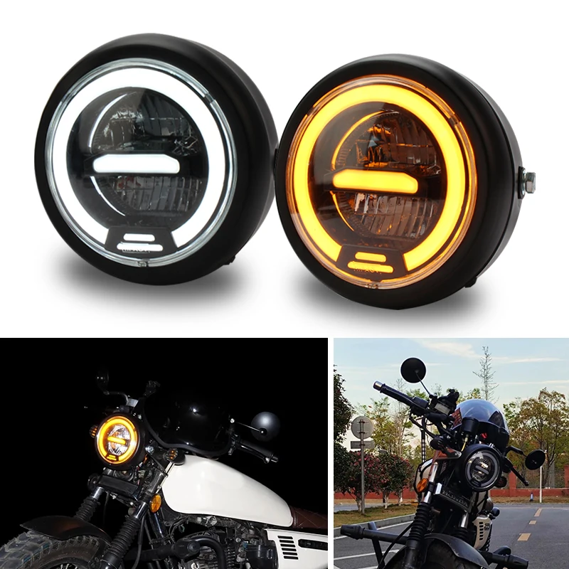 Headlights LED Lights Retro Universal Headlights Motorcycle Universal ...