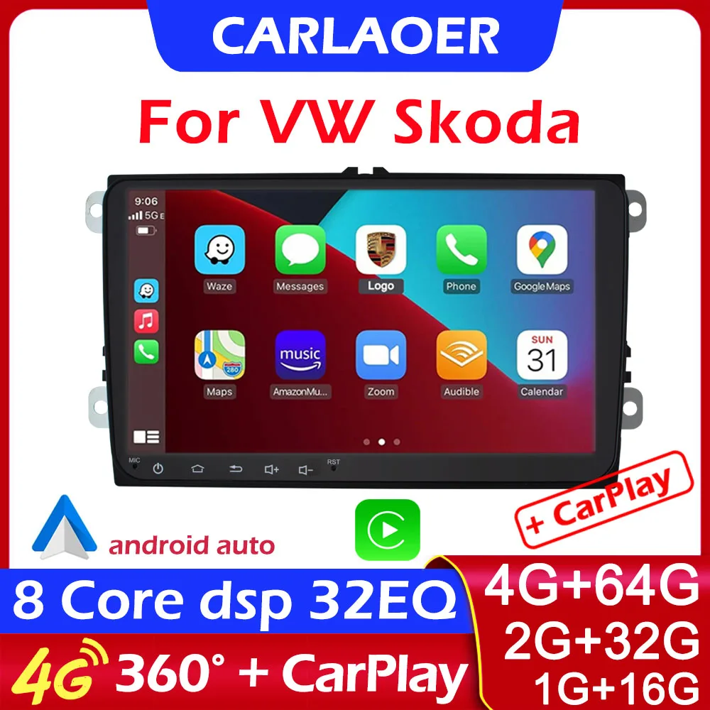 Car Android 8.1 2 Din Radio Gps Multimedia For Volkswagen Skoda Octavia ...