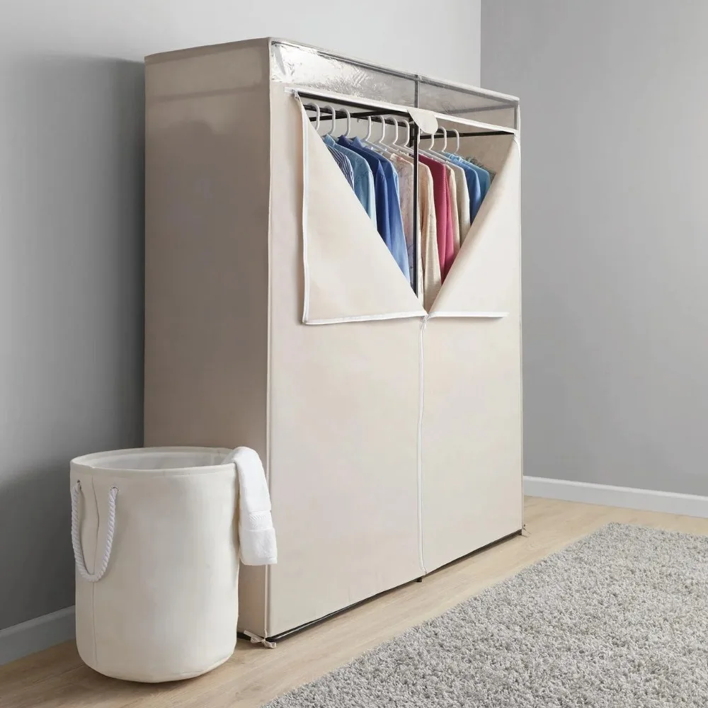Single-Tier-Zippered-Extra-Wide-Clothes-Closet-60-Grey-Pumice-Bedroom ...