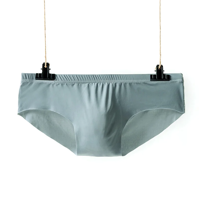 Men Briefs Ice Silk Translucent Sexy Underwear Swimming Trunks ...