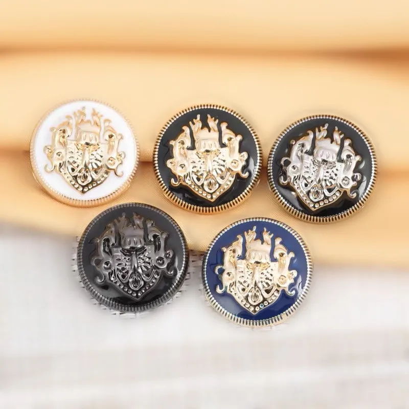 10Pcs Fashion Double Lion Metal Buttons For Garment College Style ...