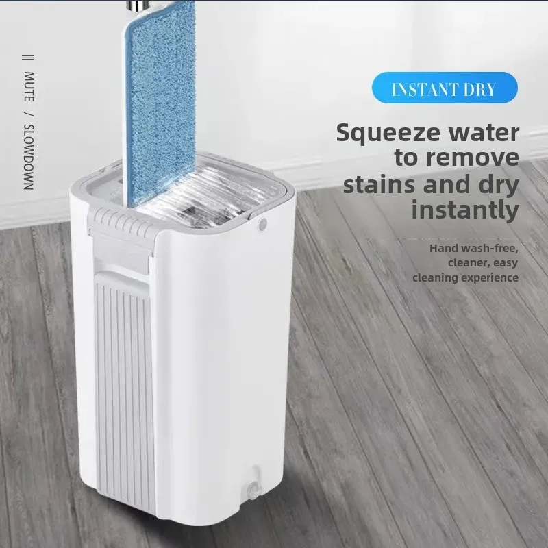 Flat-Mop-Bucket-Set-Household-Wooden-Floor-Tile-Double-Bucket-Dry-and ...