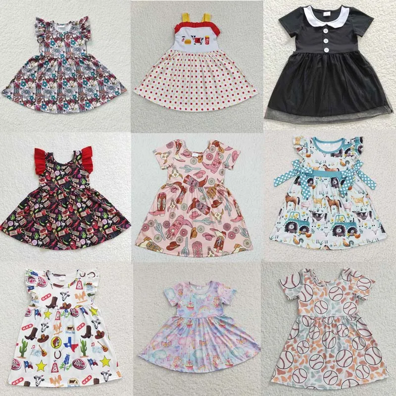 Wholesale Boutique Western Toddler Clothes Baby Girl Dress Short ...