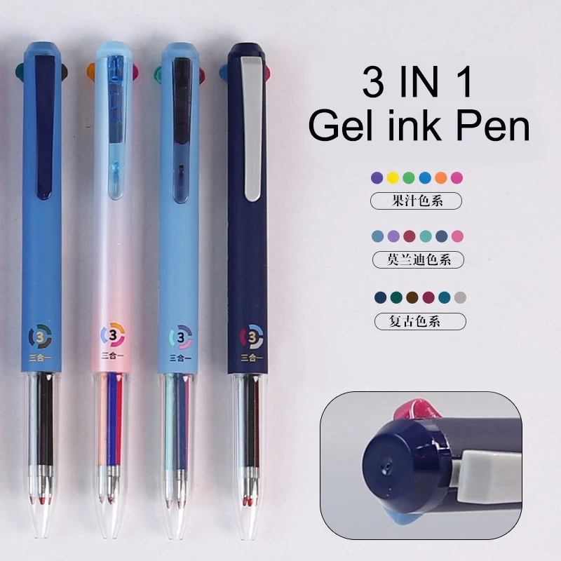 Colored-3-In-1-Multicolor-Pen-0-5mm-Retractable-Gel-Ink-Pen-for-Writing ...