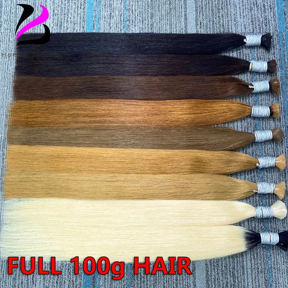 No Weft 100% Real Human Hair Bulk Hair 100g Hair Machine Made Virgin ...