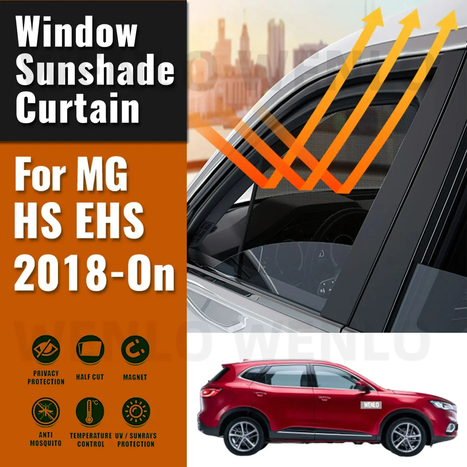 For MG HS EHS 2018-2023 2024 Magnetic Car Sunshade Visor Front ...