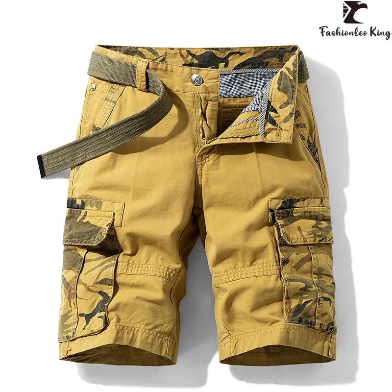 Men's Summer Cargo Shorts Cotton Bermuda Casual Short Pants Multi ...