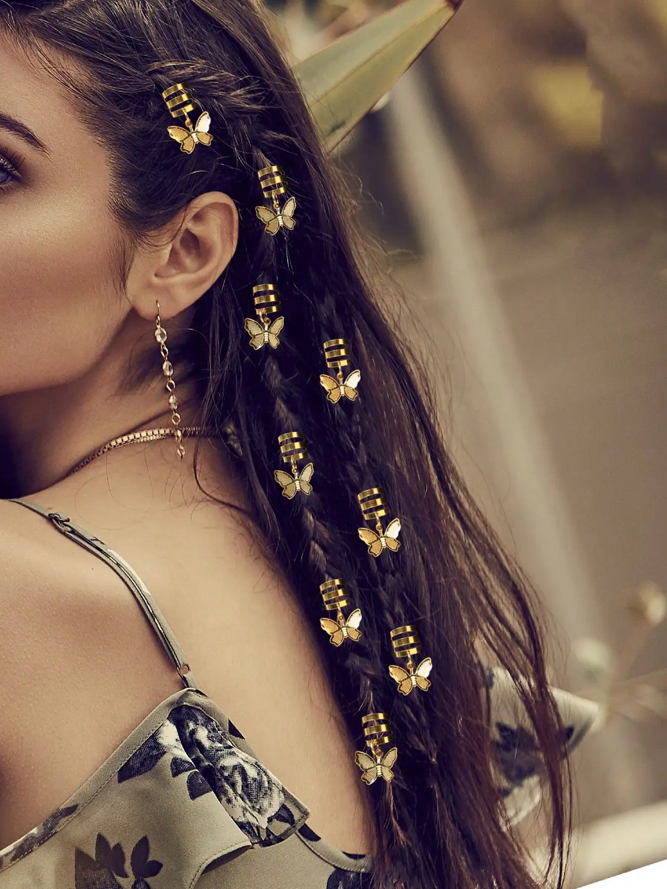 10pcs-Alloy-Butterfly-Shaped-Hair-Braid-Rings-Women-Hair-Braiding ...