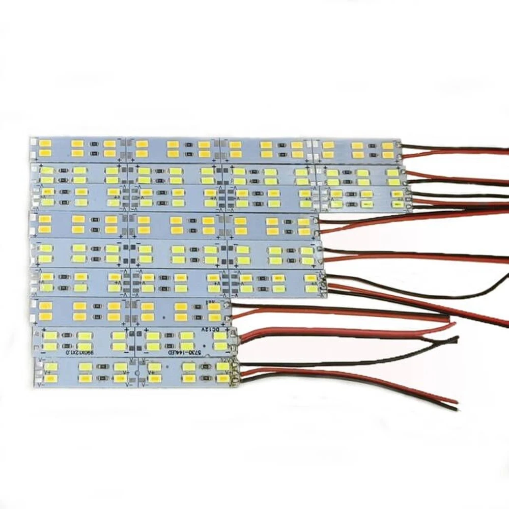 10PCS LED Bar Light 12V 24V Double Row 2w 3w Cabinet LED Hard Strip ...