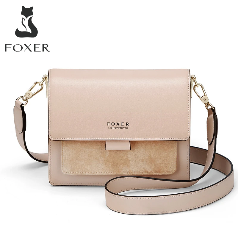 FOXER Women Crossbody Shoulder Bags Lady Split Leather Mini Purse ...