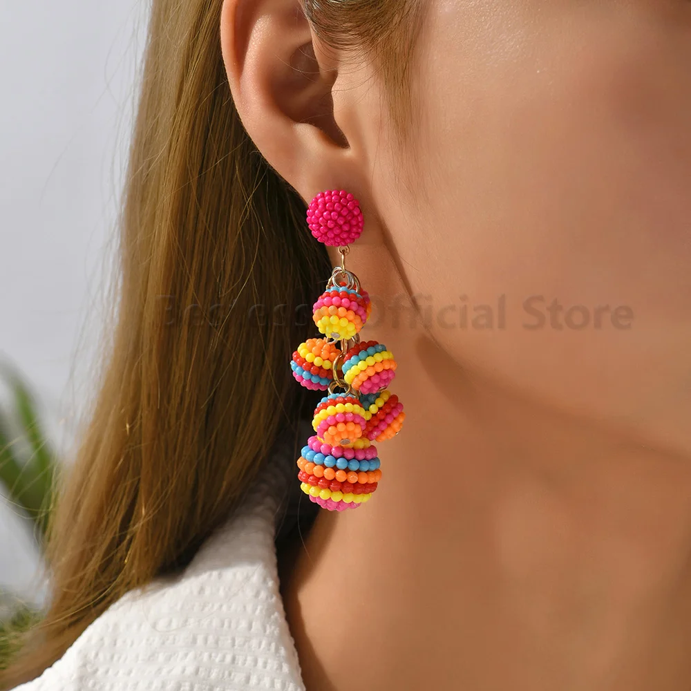 Colorful beaded earrings store