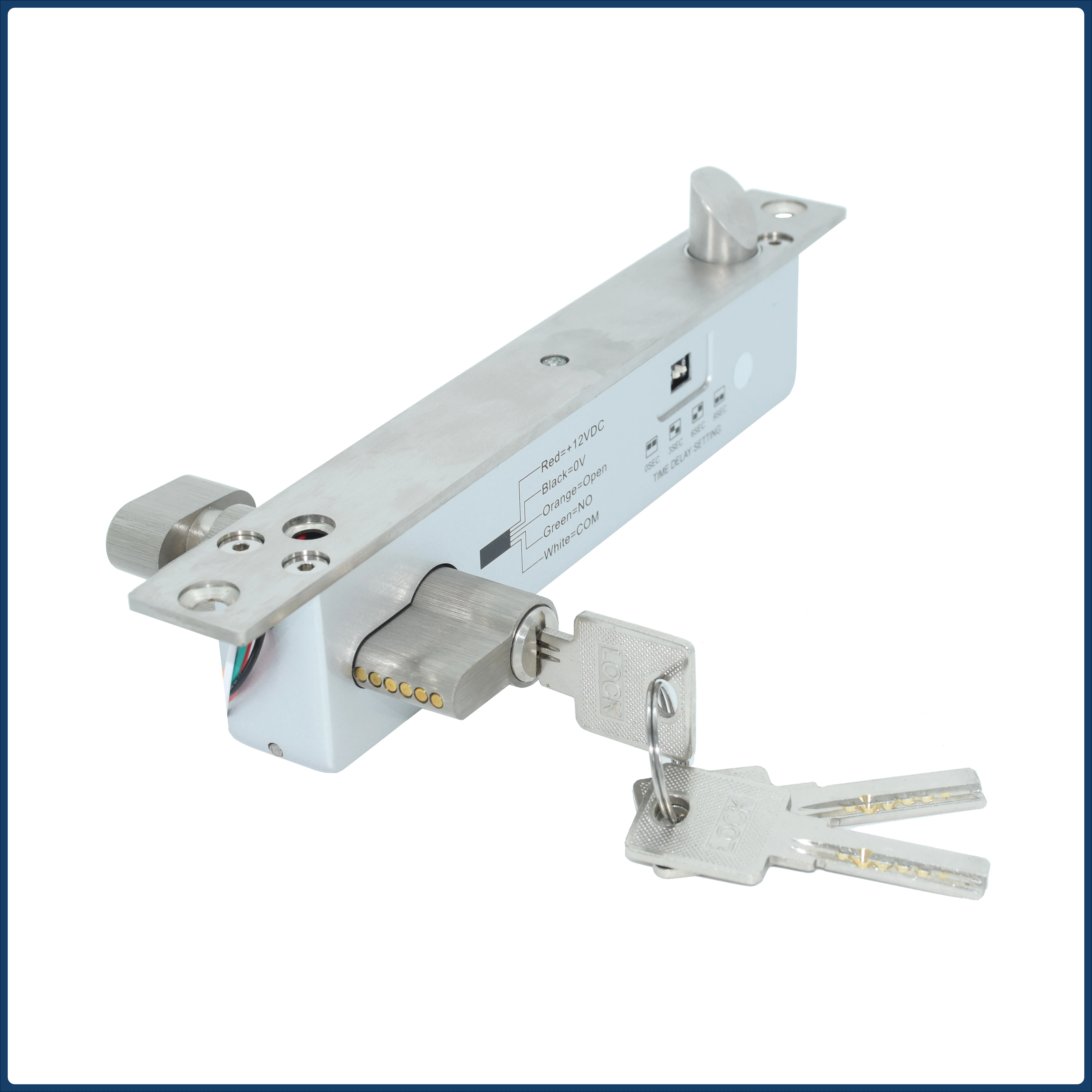 DC12V Fail Secure Electric Drop Bolt Lock With Bevel Bolt Cylinder ...