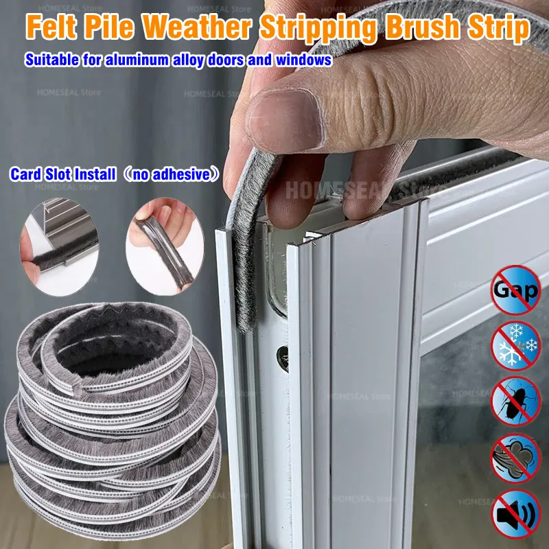 10M-Door-Window-Sealing-Strip-Soundproof-brush-seal-Card-Slot-Weather ...