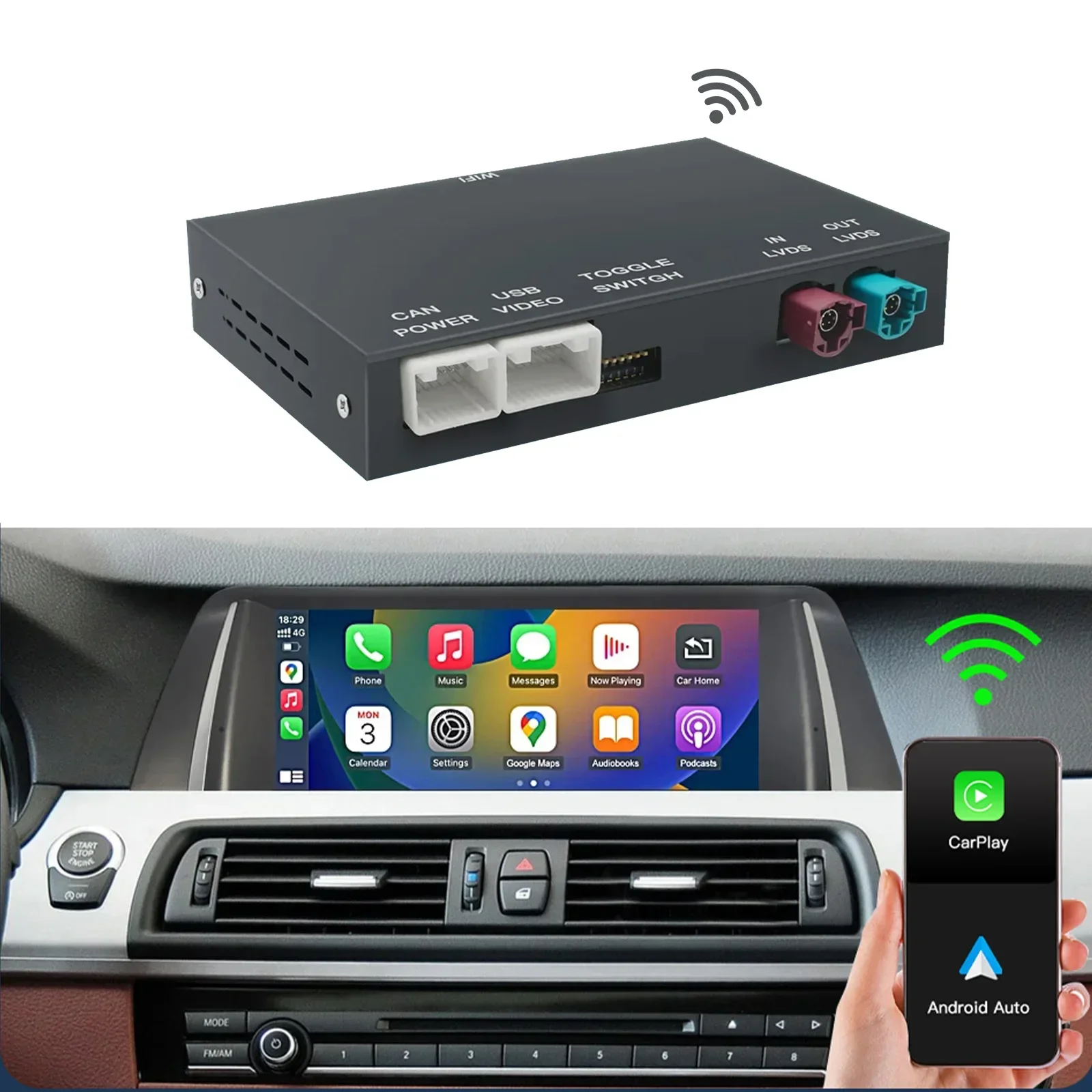 Wireless Apple CarPlay android auto box for BMW NBT CIC CCC System F10 ...