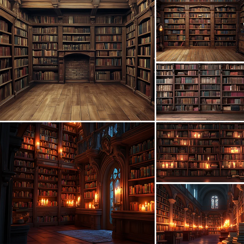 Magic Bookshelf Library Living Room Room Backgrounds Backdrop for ...