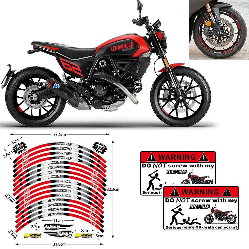 For-DUCATI-SCRAMBLER-800-1100-Reflective-Motorcycle-Accessories-Wheel ...