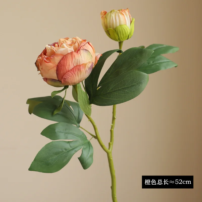 51cm-Large-Silk-Peony-Artificial-Flowers-Burnt-Edges-Simulation-Peony ...