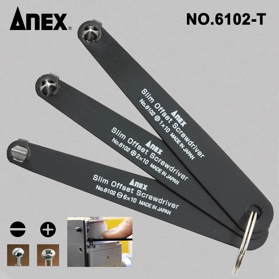 ANEX-Ultra-Low-Profile-Offset-Screwdriver-Set-3-1PCS-10-14mm-For-Tight ...