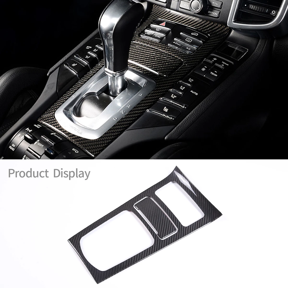 For-Porsche-Cayenne-2011-2017-Real-Carbon-Fiber-Car-Center-Control-Gear ...