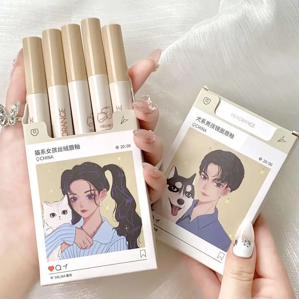 5Pcs-Cigarette-Lip-Gloss-Set-Matte-Red-Tint-for-Lips-Makeup-Long ...