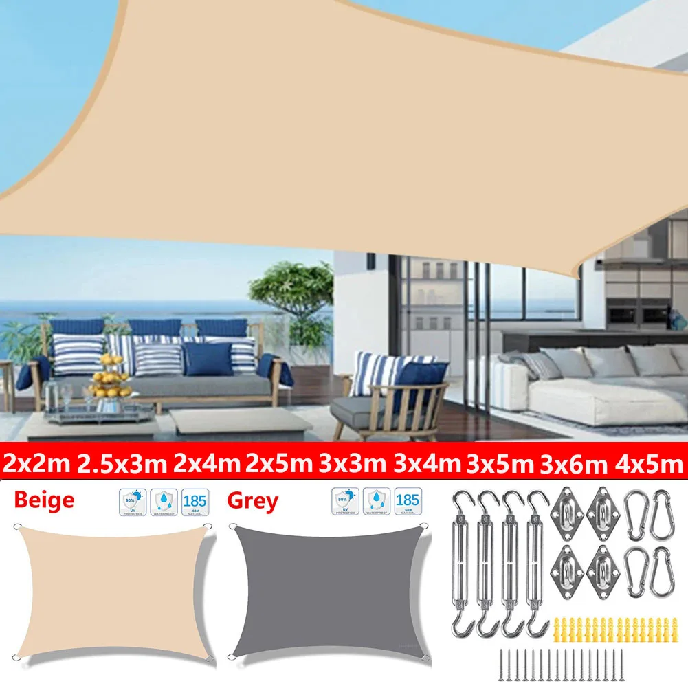 Toldos-ao-ar-livre-Waterproof-Sun-Shade-Sail-Garden-Canopi-Para-Terra-o ...